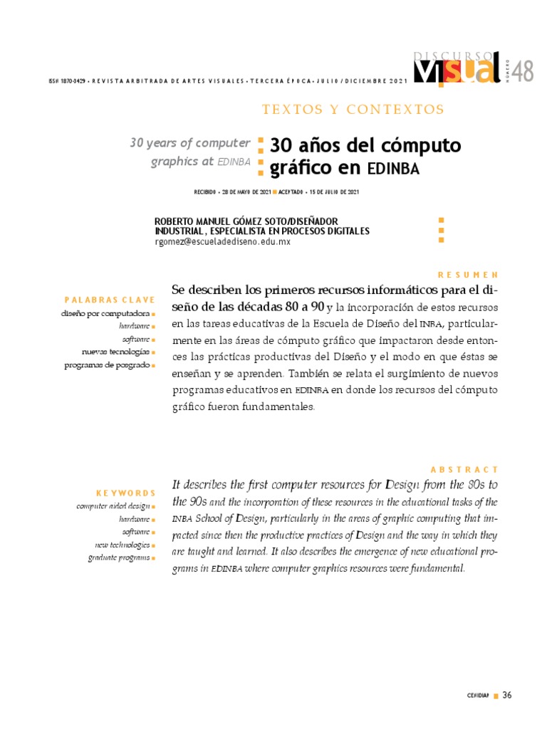 R. Gómez Soto - A 30 años de la llegada del cómputo grafico a la EDINBA ...