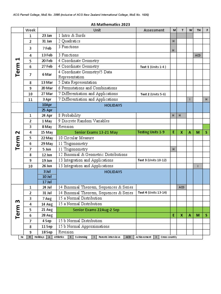 AS Mathematics 2023 ACG Assessment Schedule | PDF