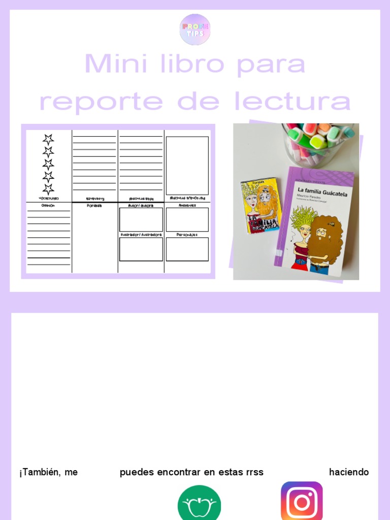 Mini libro para reporte de lectura | PDF | Estudios de idiomas extranjeros