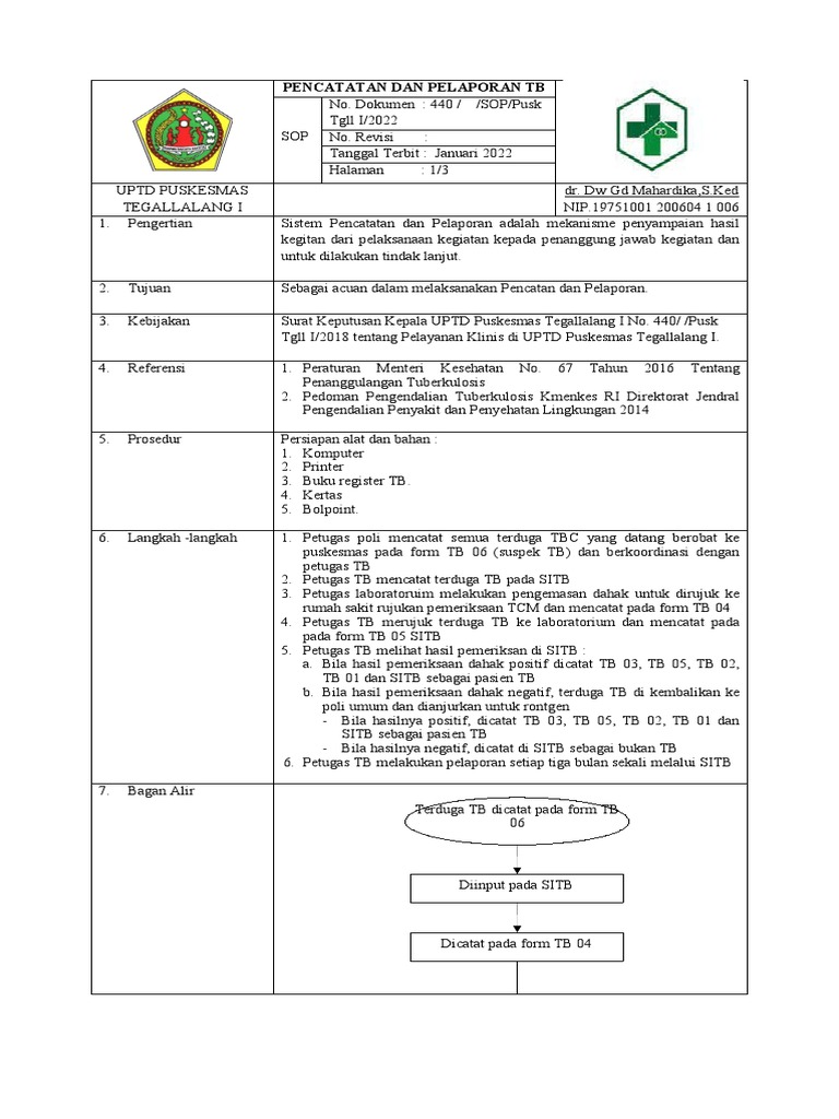 SOP PENCATATAN DAN PELAPORAN NEW | PDF