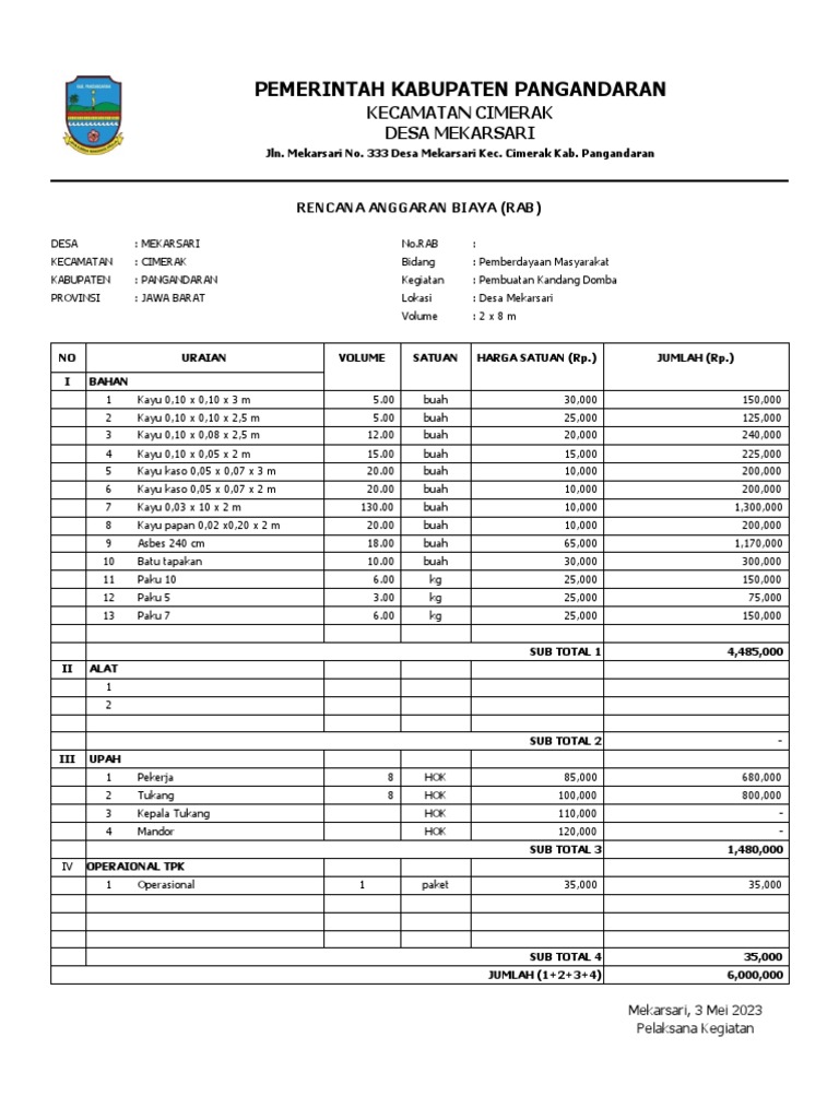 14 (DD) Rab Kandang Domba | PDF