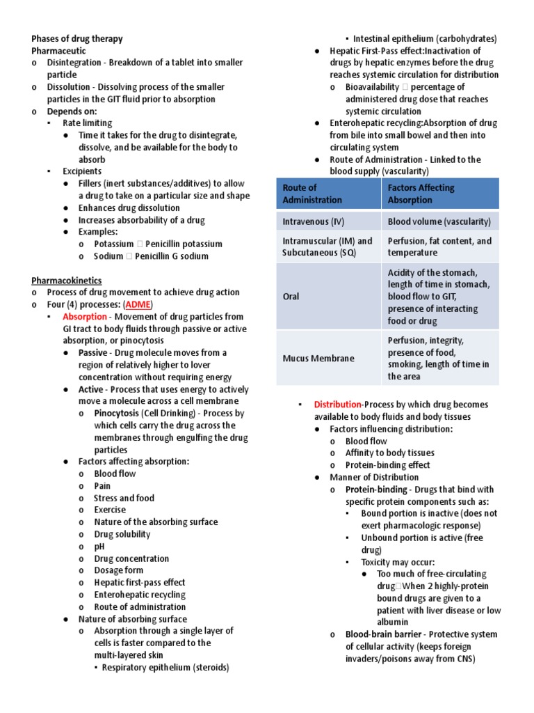 Pharmacology Phases (ADME) | Download Free PDF | Drugs | Pharmacology
