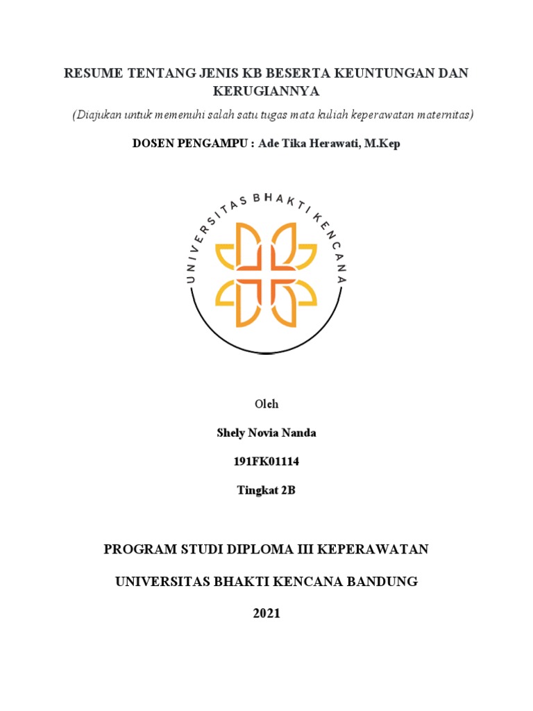 Resume Tentang Jenis KB | PDF