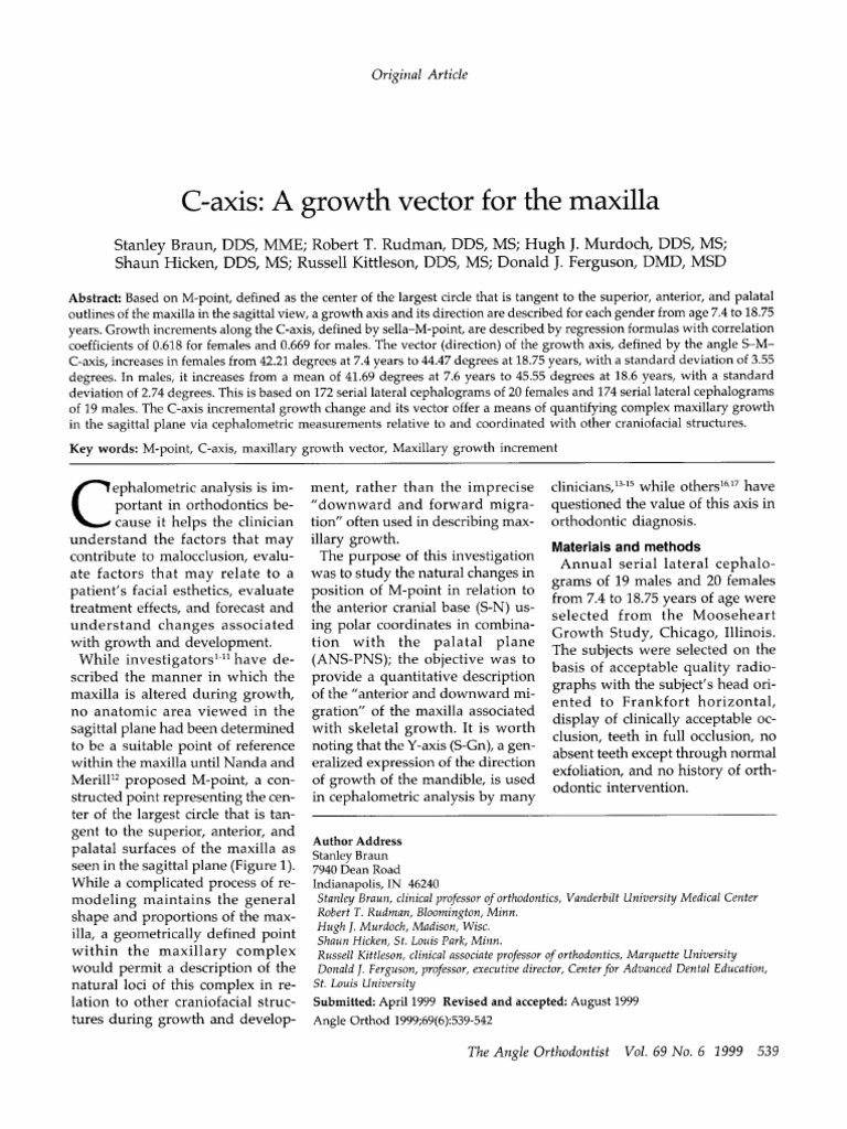C Axis A Growth Vector For Maxilla | PDF