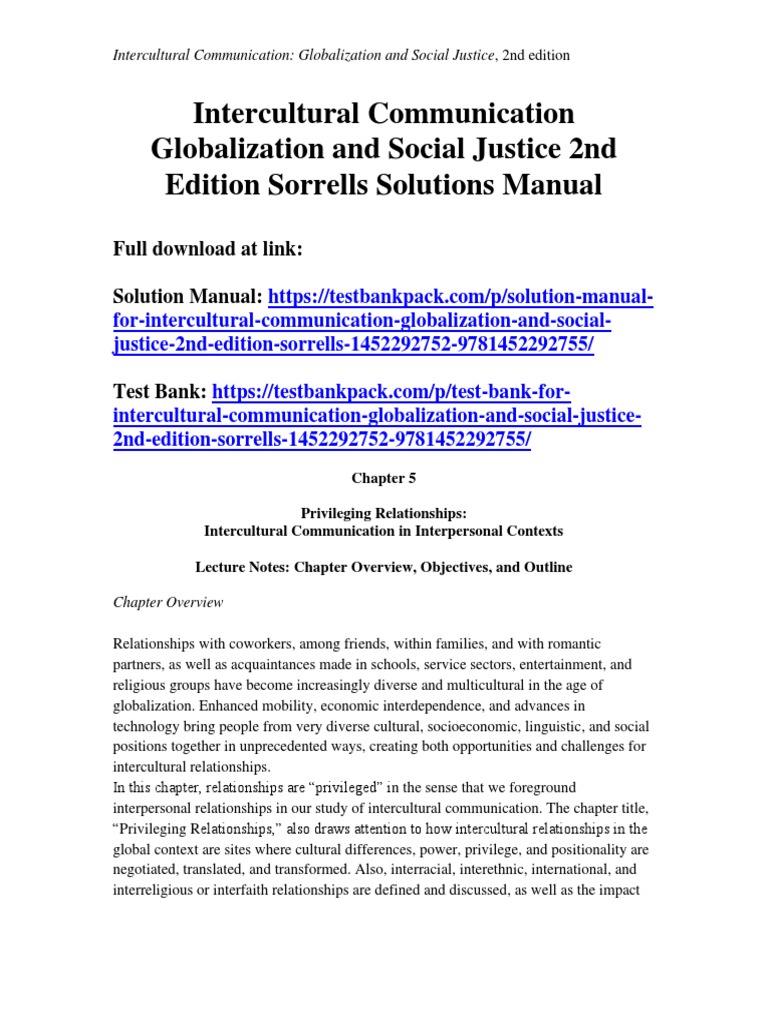 Intercultural Communication Globalization and Social Justice 2nd ...