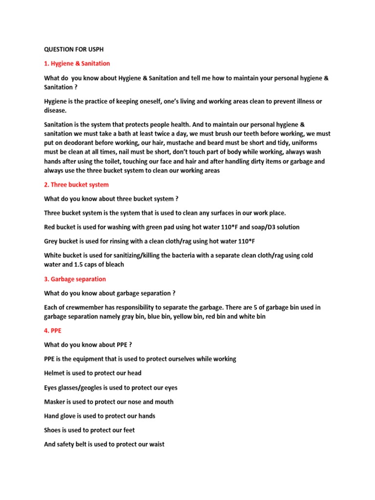 Question For Usph | PDF | Wellness