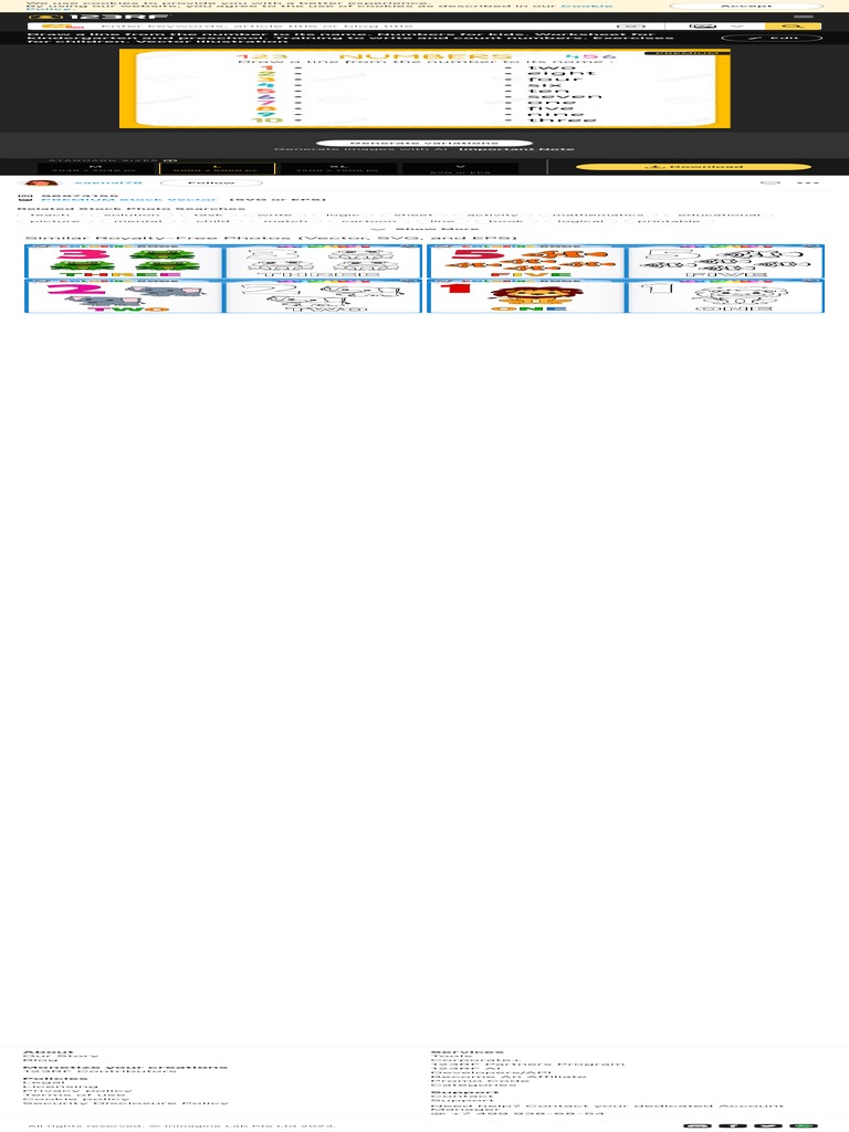 Draw A Line From The Number To Its Name. Numbers For Kids. Worksheet ...
