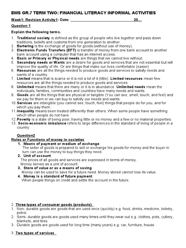 EMS G7 Worksheets Memos | PDF