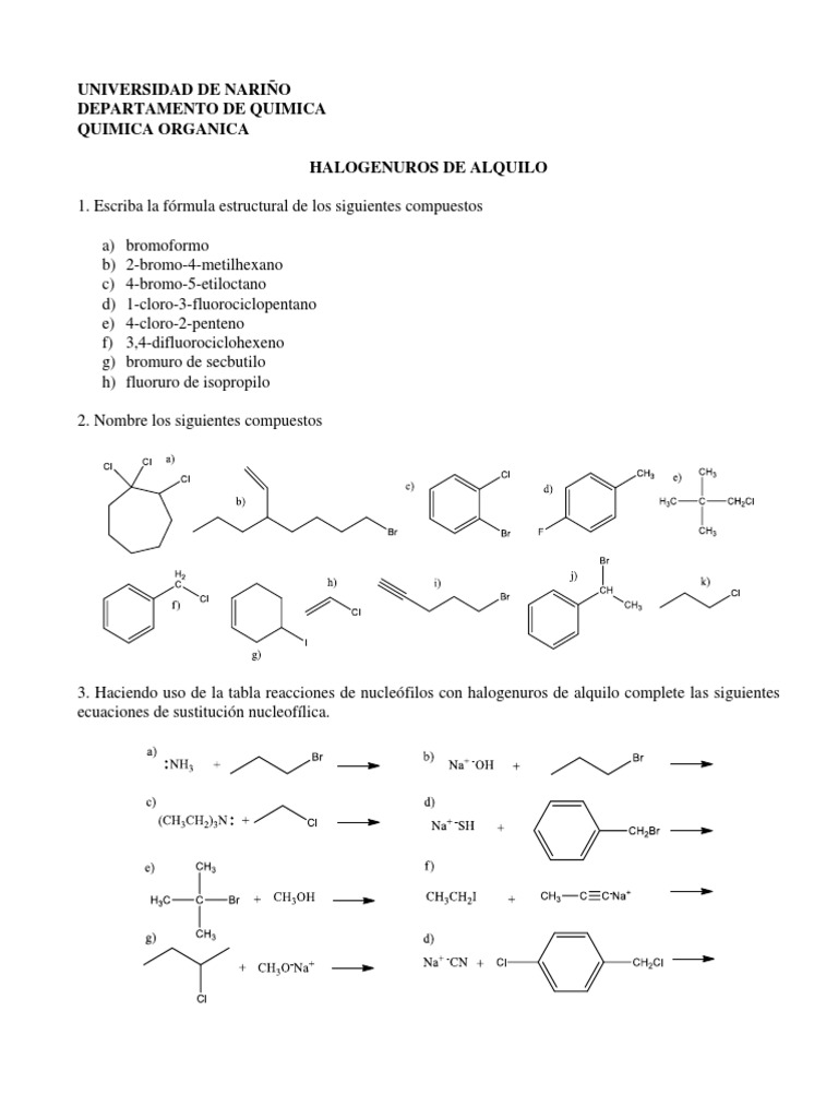 Halogenuros Del Alquilo | PDF | Química | Ciencias fisicas