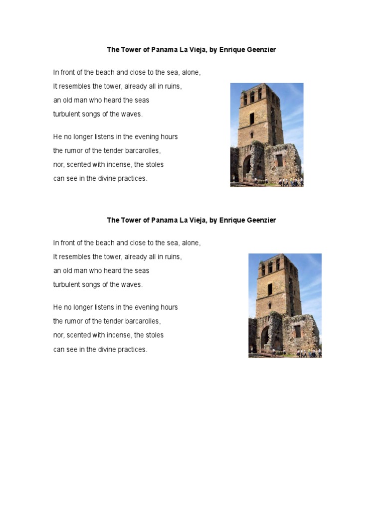 The Tower of Panama La Vieja Poem | PDF