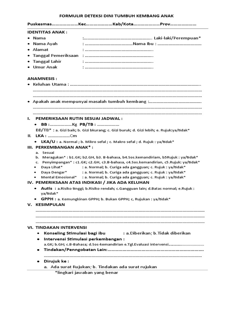 Form DDTK | PDF | Pengembangan Diri | Gaya Hidup