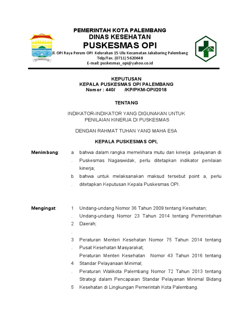 1.3.1.3. SK Indikator Kinerja PKM Opi | PDF