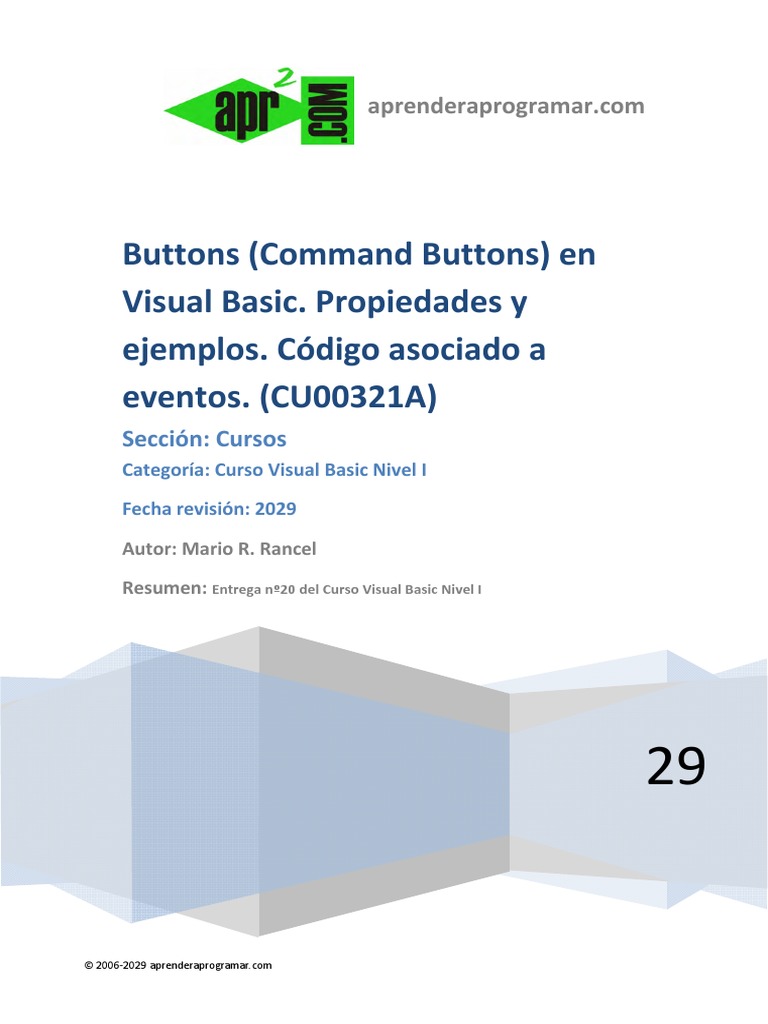 CU00321A Eventos Visual Basic Command Buttons Propiedades y Ejemplos ...