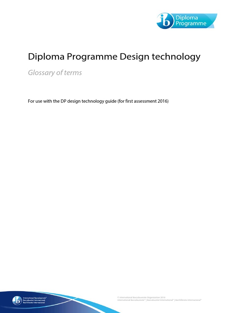 Design Technology Glossary of Terms | PDF