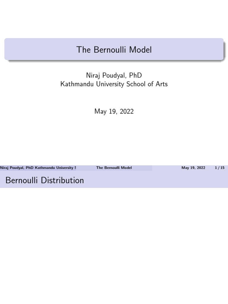 Bernoulli Model | PDF