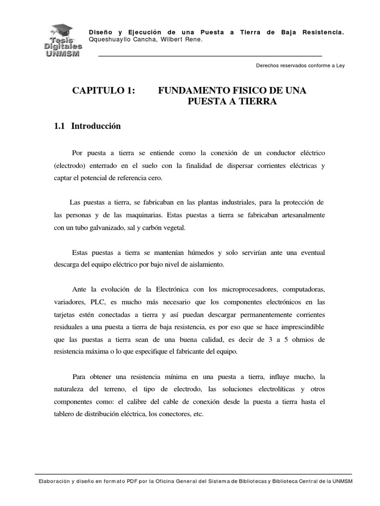 Diseno y Ejecucion de Una Puesta A Tierr | PDF | Corriente eléctrica ... Diseno y Ejecucion de Una Puesta A Tierr | PDF | Corriente eléctrica ...
