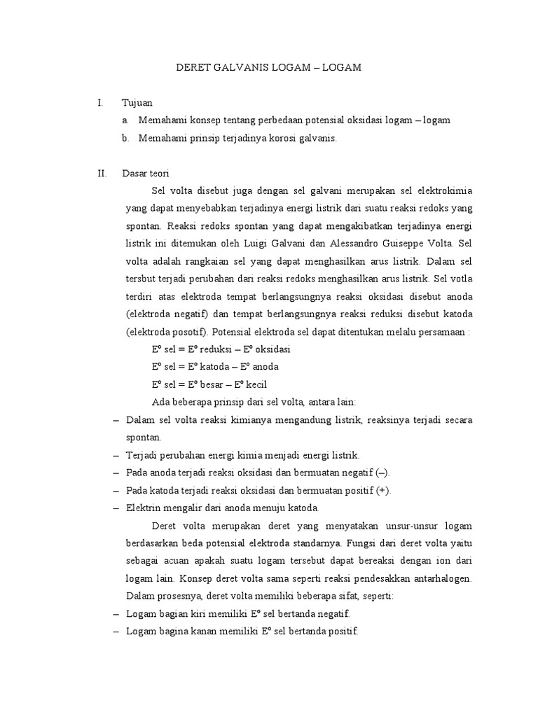Deret Galvanis Logam | PDF