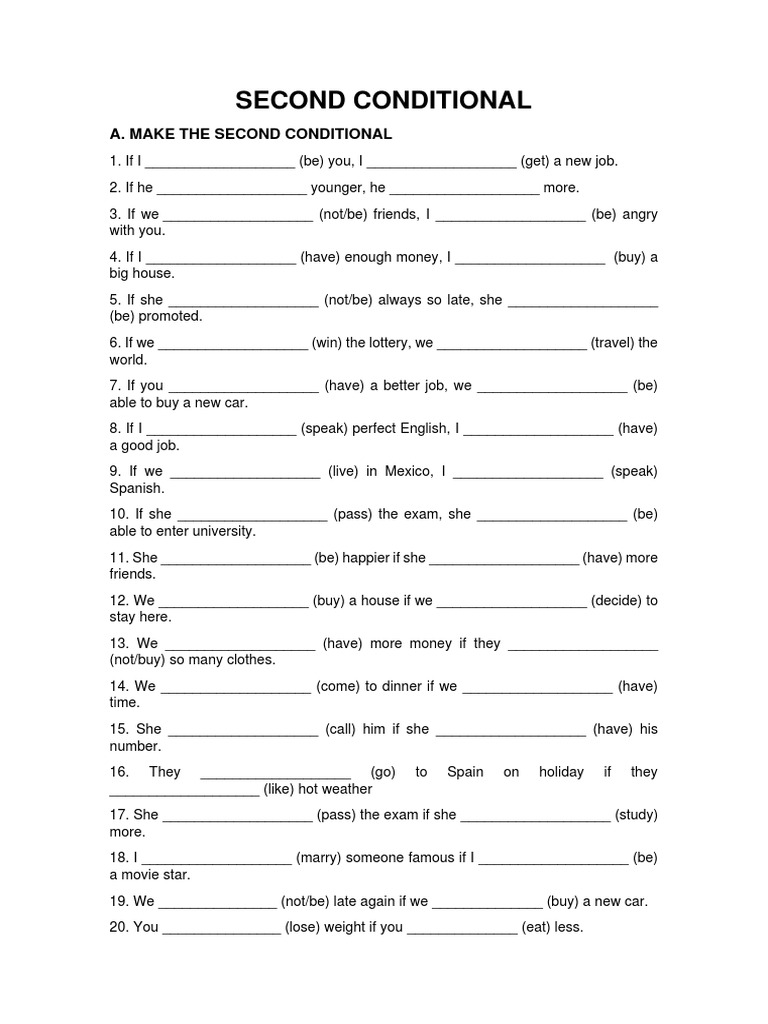 20 Second Conditional Examples | PDF