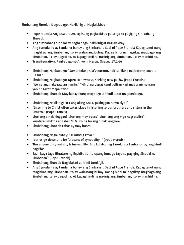 Simbahang Sinodal | PDF
