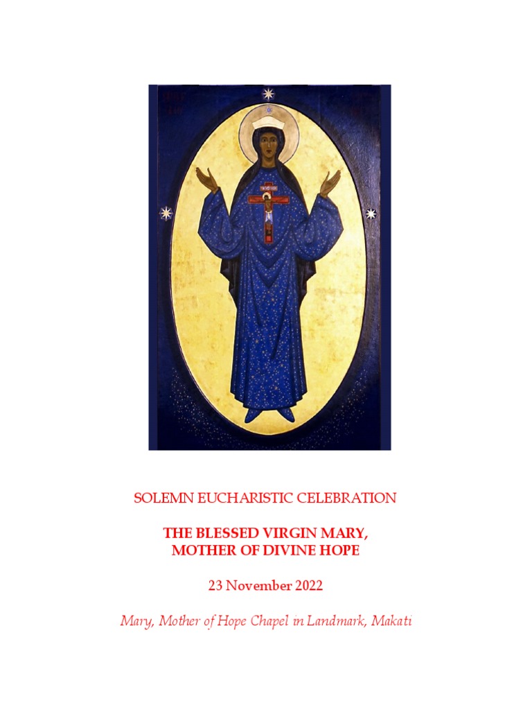 Mary Mother of Divine Hope | PDF | Mass (Liturgy) | Eucharist