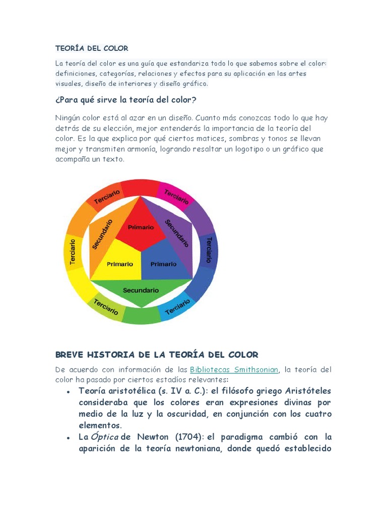 Ficha Sobre Teoría Del Color | PDF | Arte