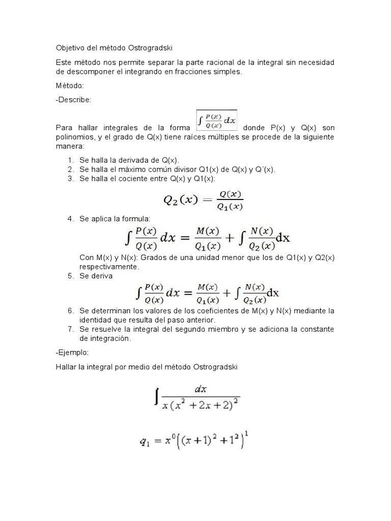 Método Ostrogradski para Integrales | PDF