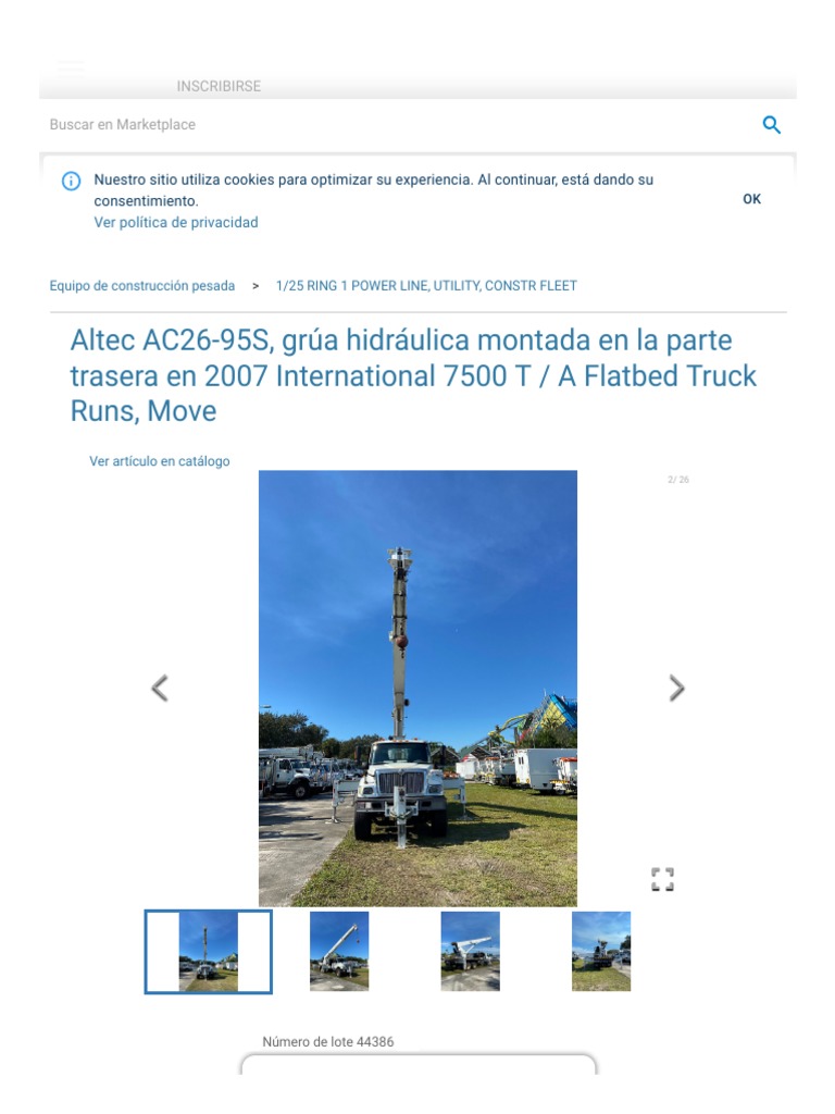 Altec AC26-95S, Grúa Hidráulica Montada en La Parte Trasera en 2007 ...