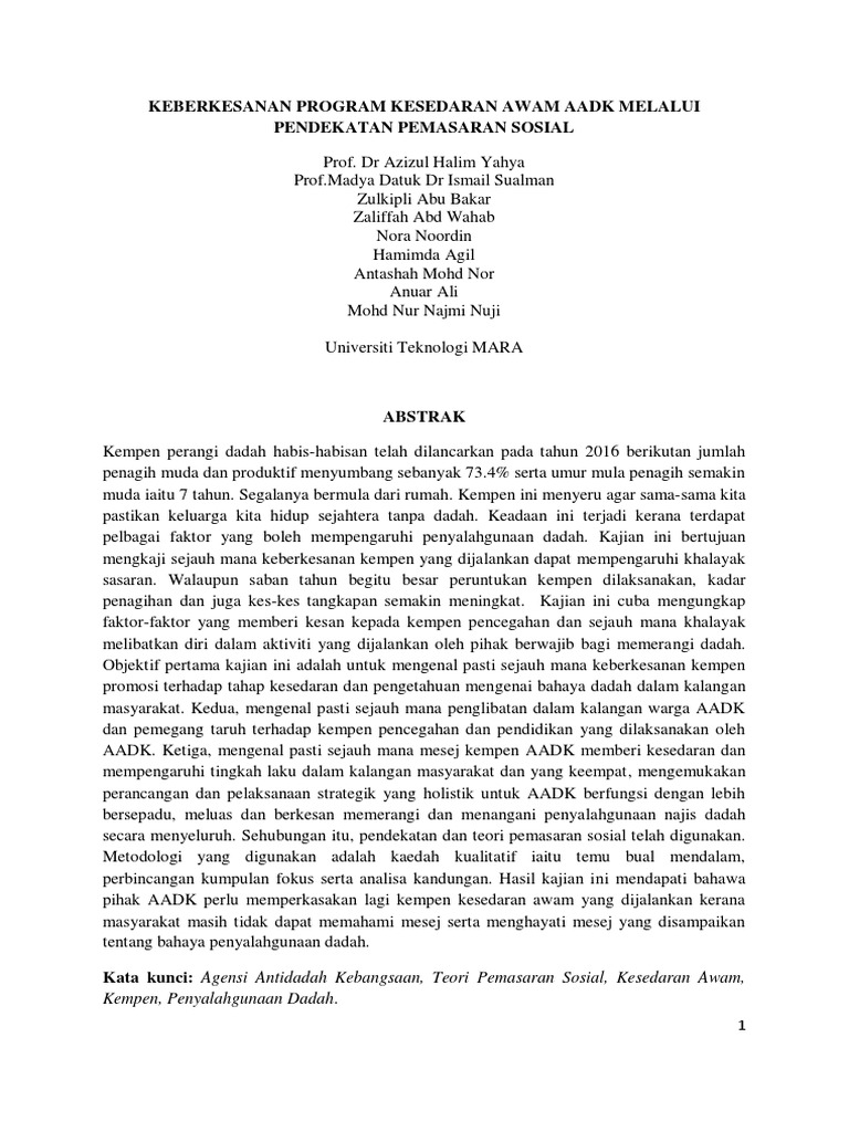 3 Artikel Jurnal Kajian Keberkesanan Program Kesedaran Awam | PDF