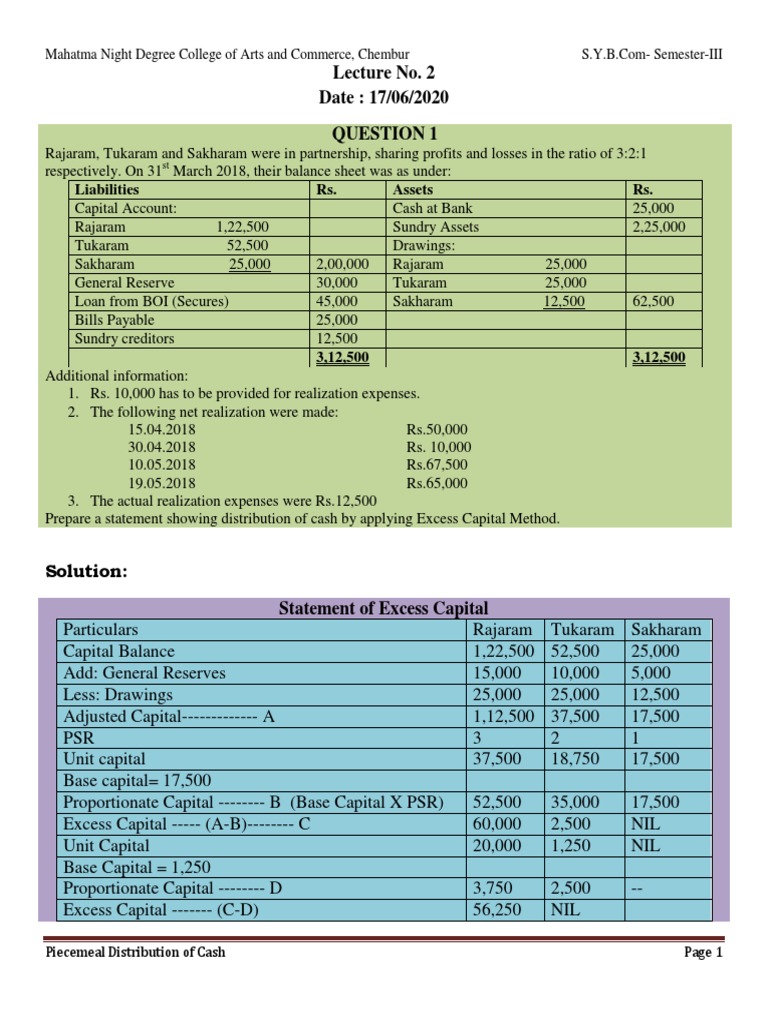 Piecemeal Distribution Lecture 2 | PDF