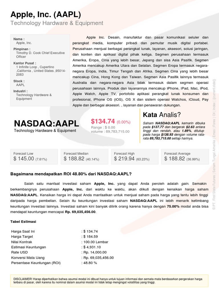 Saham Tunggal Amerika - AAPL - 2022-07-06 | PDF