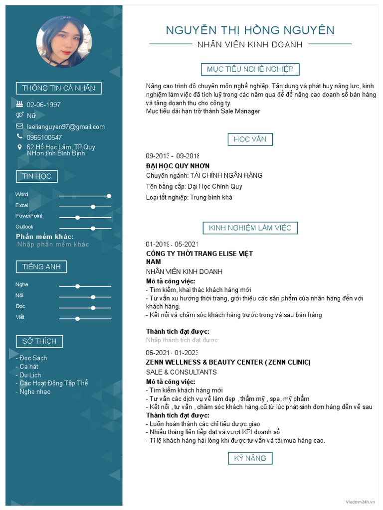 Nguyen Thi Hong Nguyen CV | PDF