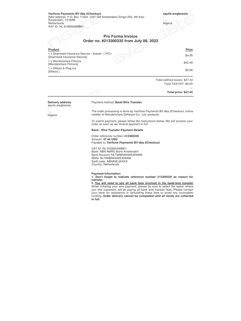 Order Confirmation | PDF