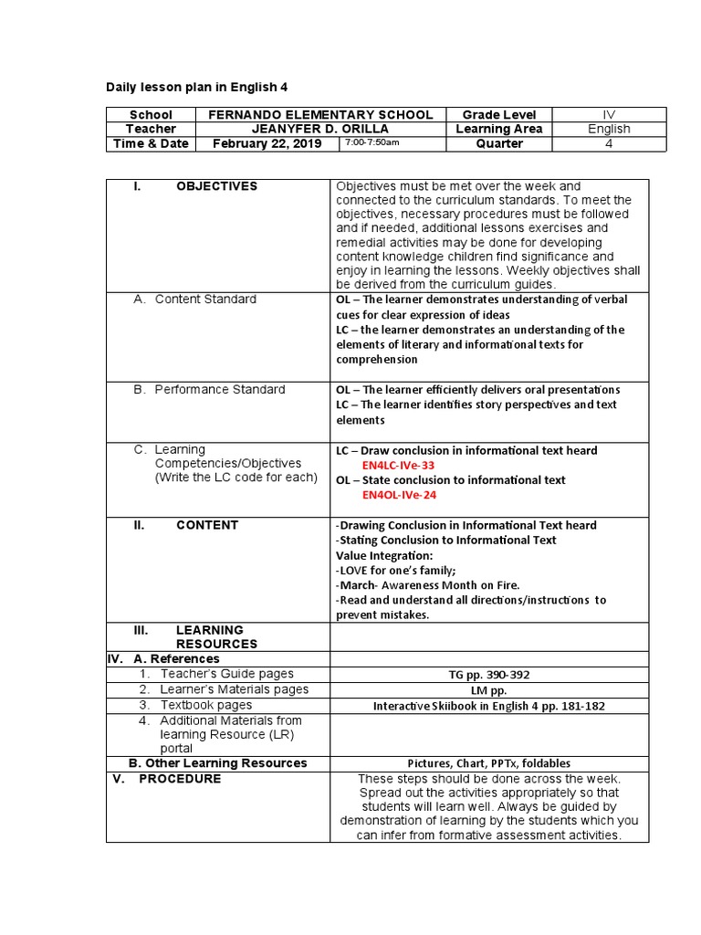 Cot DLP English 4jeanq4 | PDF