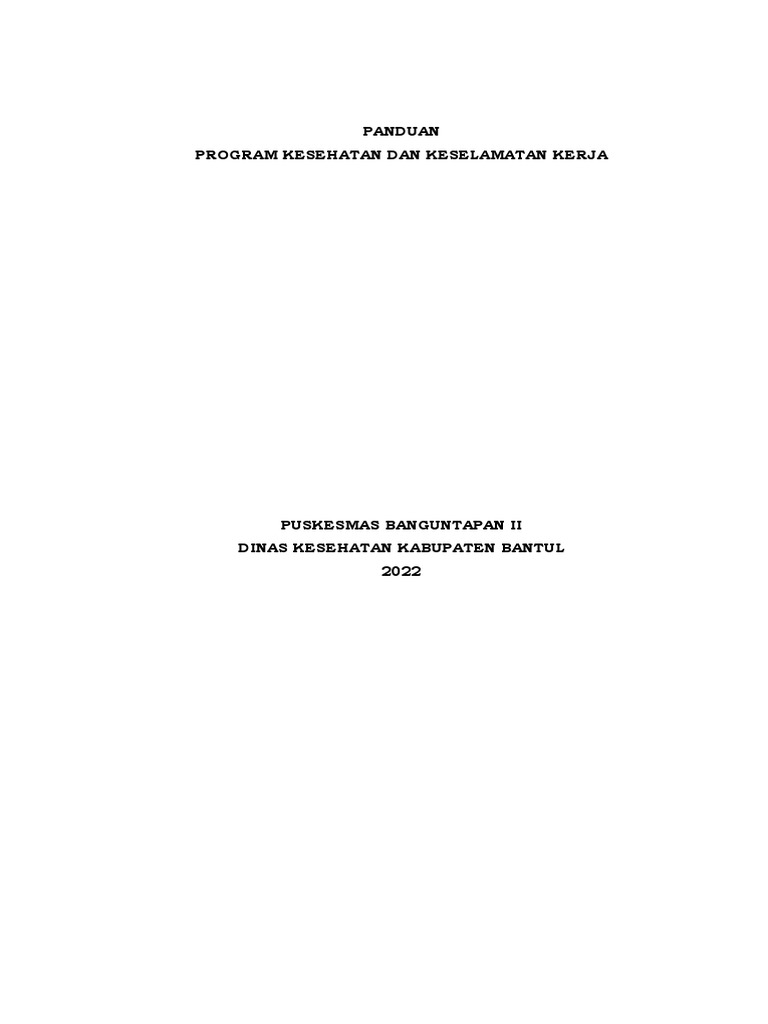 Panduan K3 '22 | PDF