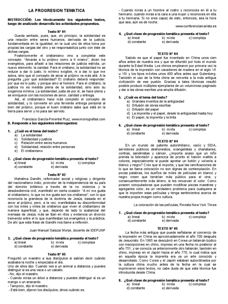 Progresion Tematica | PDF