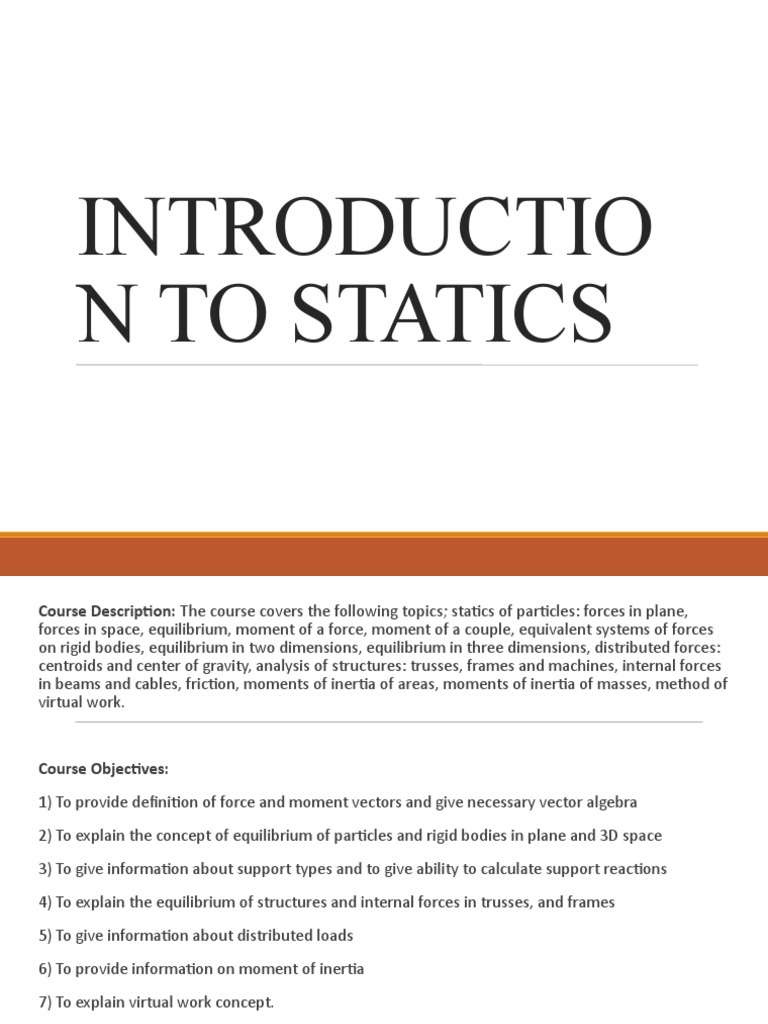 Introduction To Statics | PDF