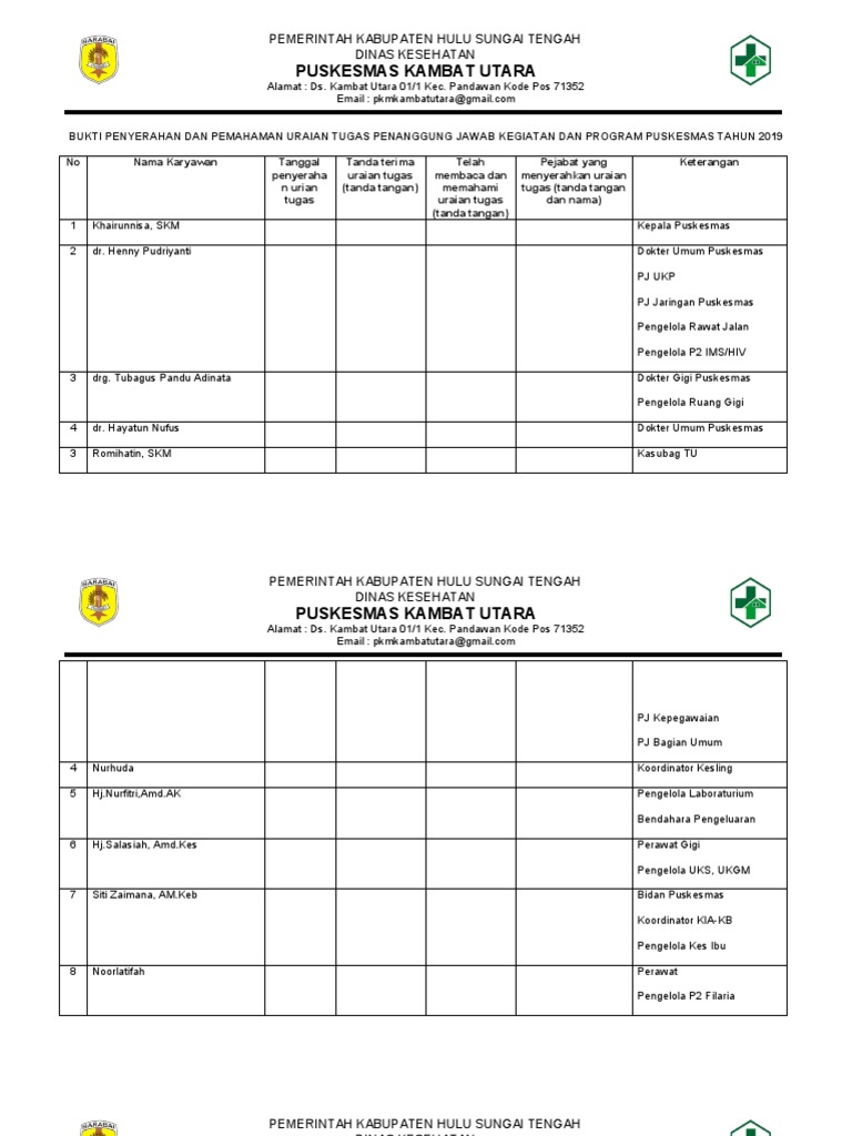 2.3.2.2. Bukti Penyerahan Dan Pemahaman Uraian Tugas Ags | PDF