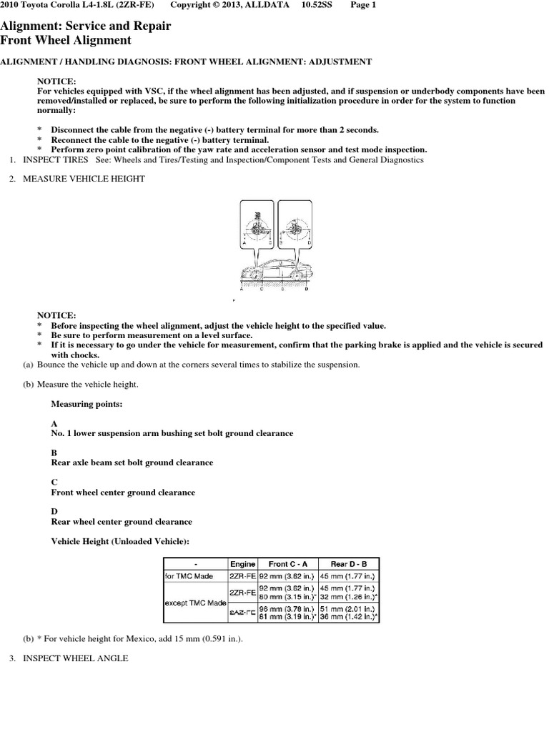 Toyota Corolla 2010 | PDF