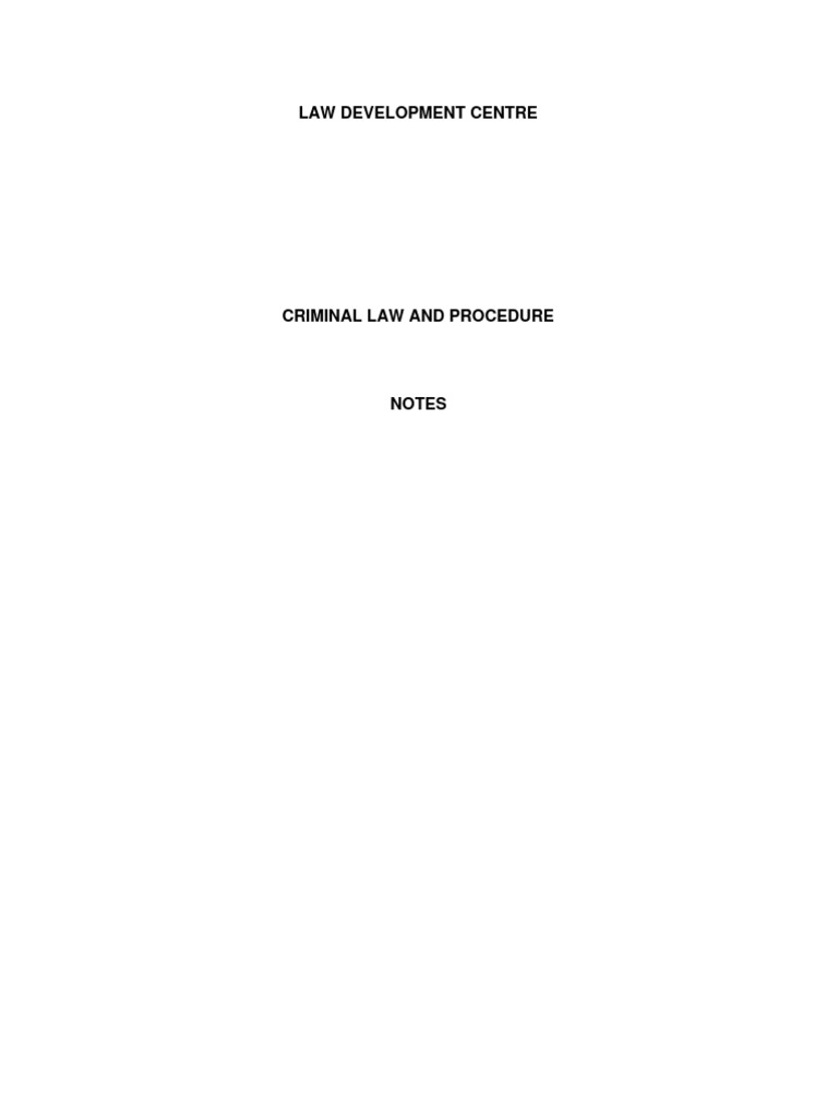 Criminal and Procedure Notes | PDF