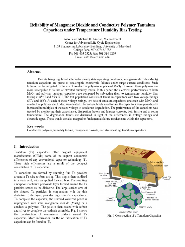 Manganese vs Polymer Capacitors Reliability | PDF