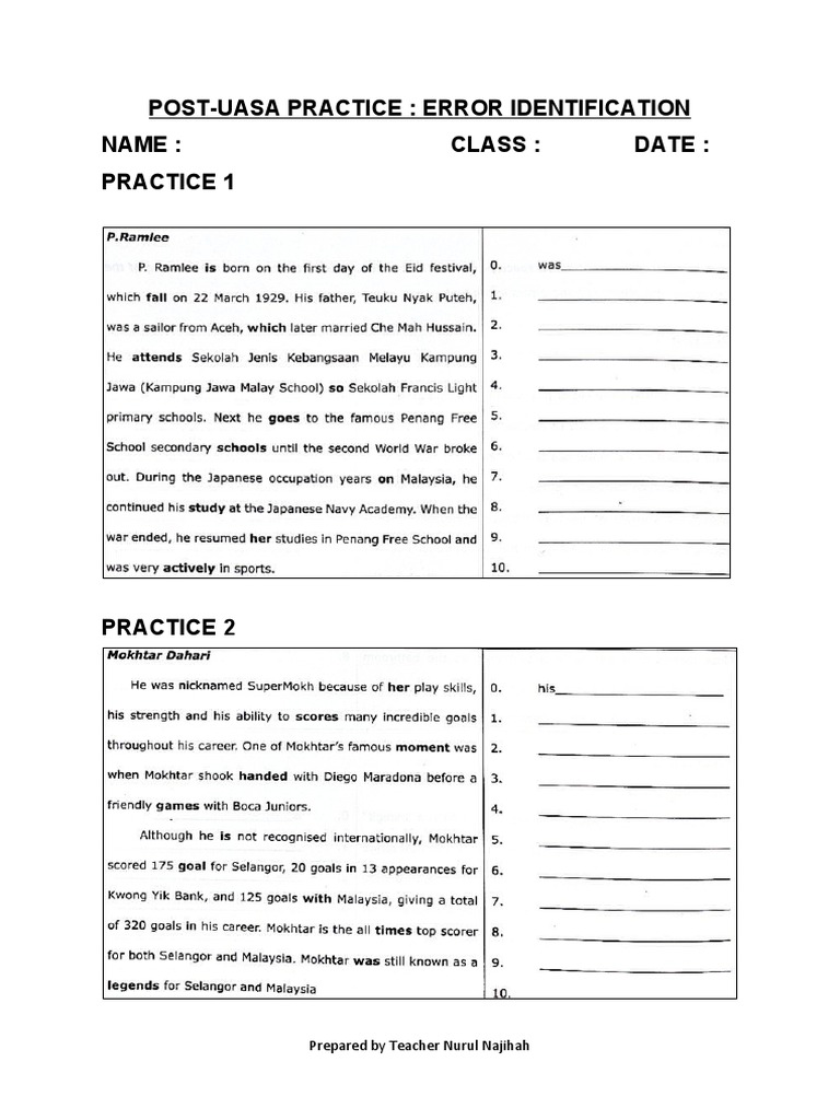 Post-UASA Exercises | PDF