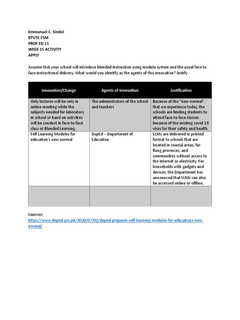 Week 15 Activity Apply | PDF