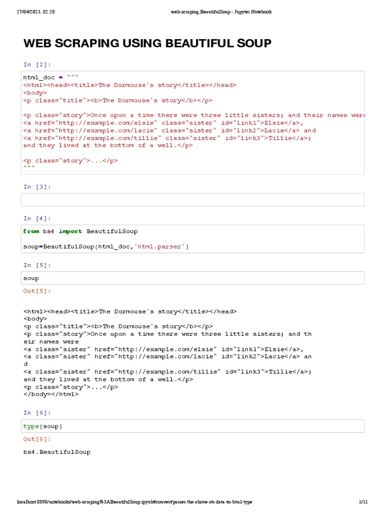Web Scraping Using Beautiful Soup | PDF | Software | Internet