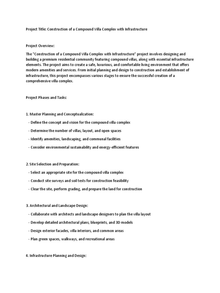 Compound Villa Complex Construction Plan | PDF