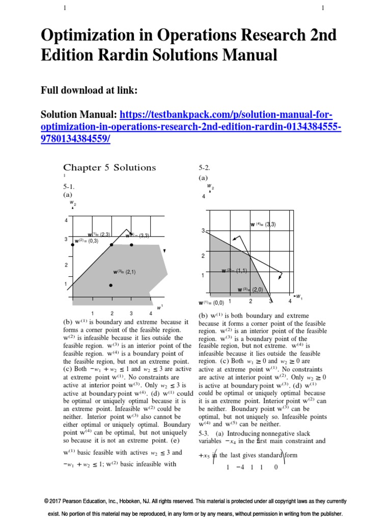 Optimization in Operations Research 2nd Edition Rardin Solutions Manual ...