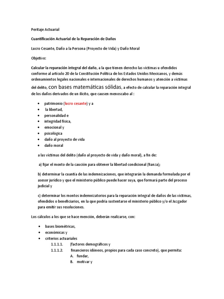 Peritaje Actuarial | PDF