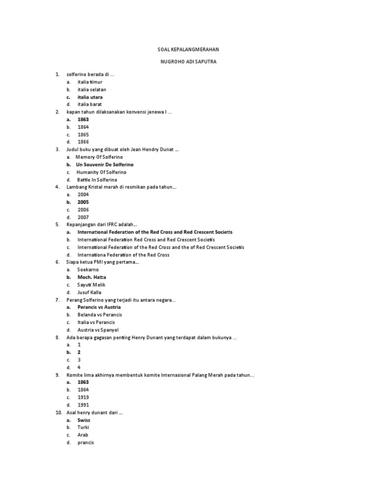 Soal Kepalangmerahan | PDF | Seni