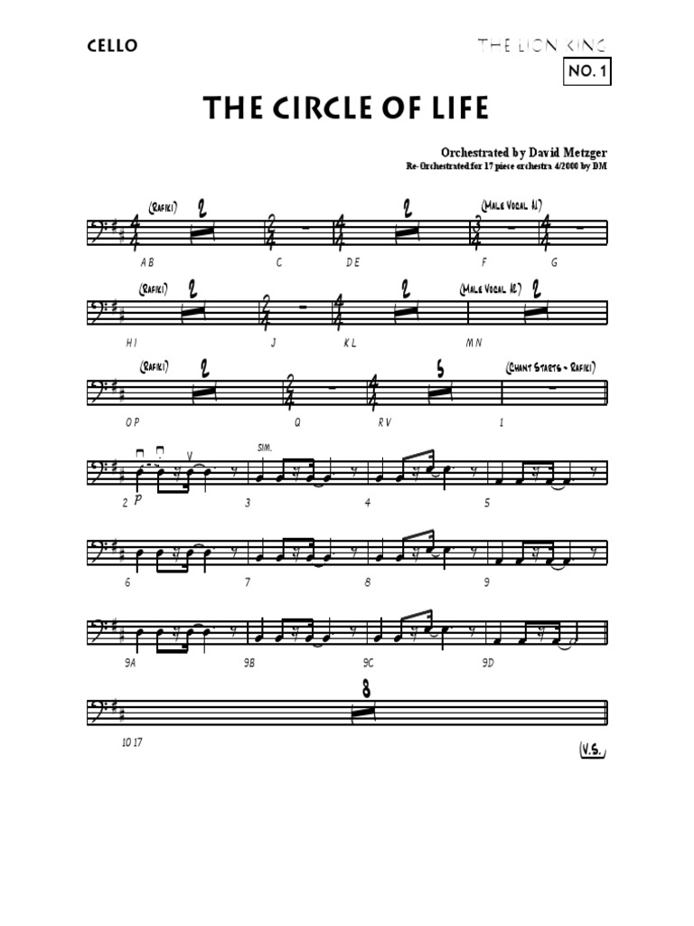 The Lion King - Cello | PDF