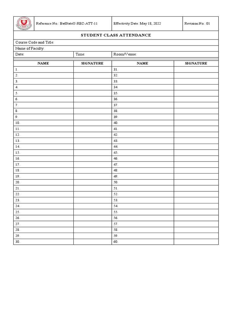BatStateU Online Attendance Record | PDF