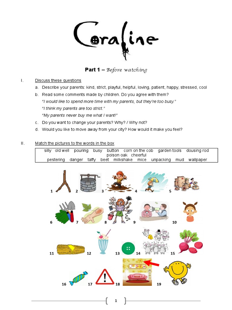Coraline Movie Lesson Plan and Activities | PDF
